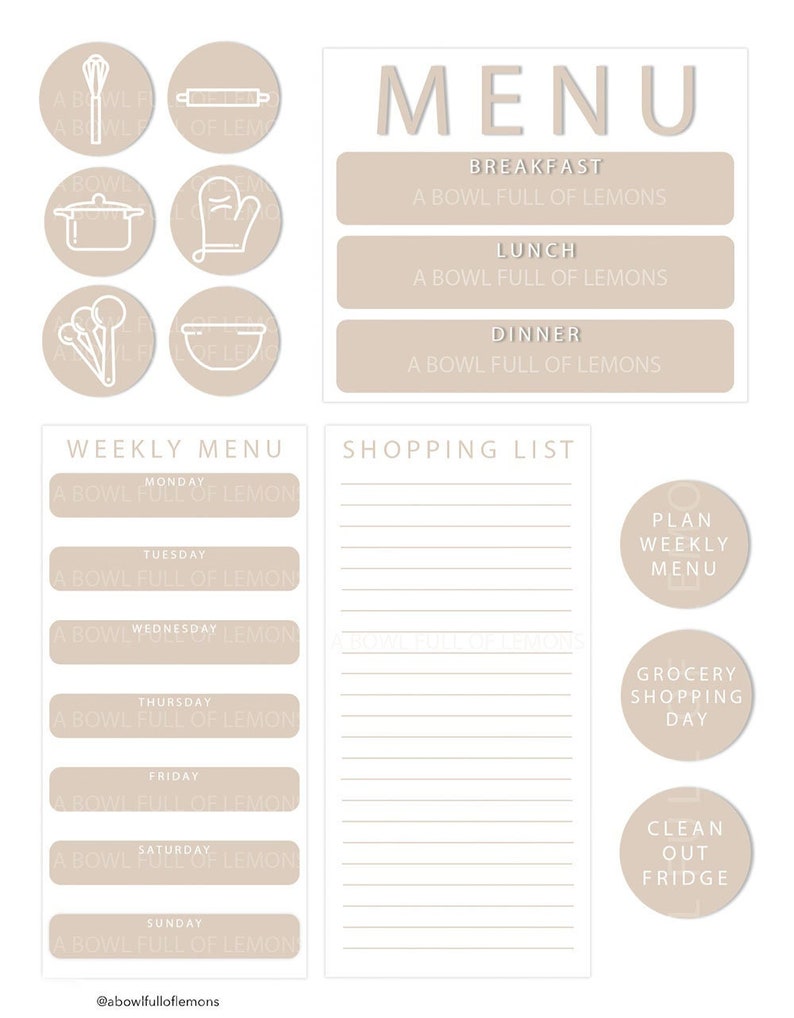 Meal Planning Digital Kit Goodnotes - Etsy