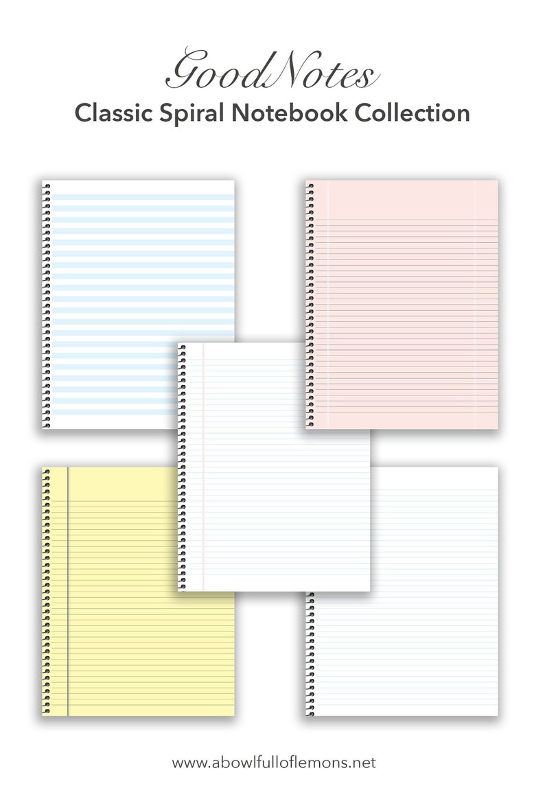 Classic Spiral Notebook Collection | Digital Goodnotes - Etsy