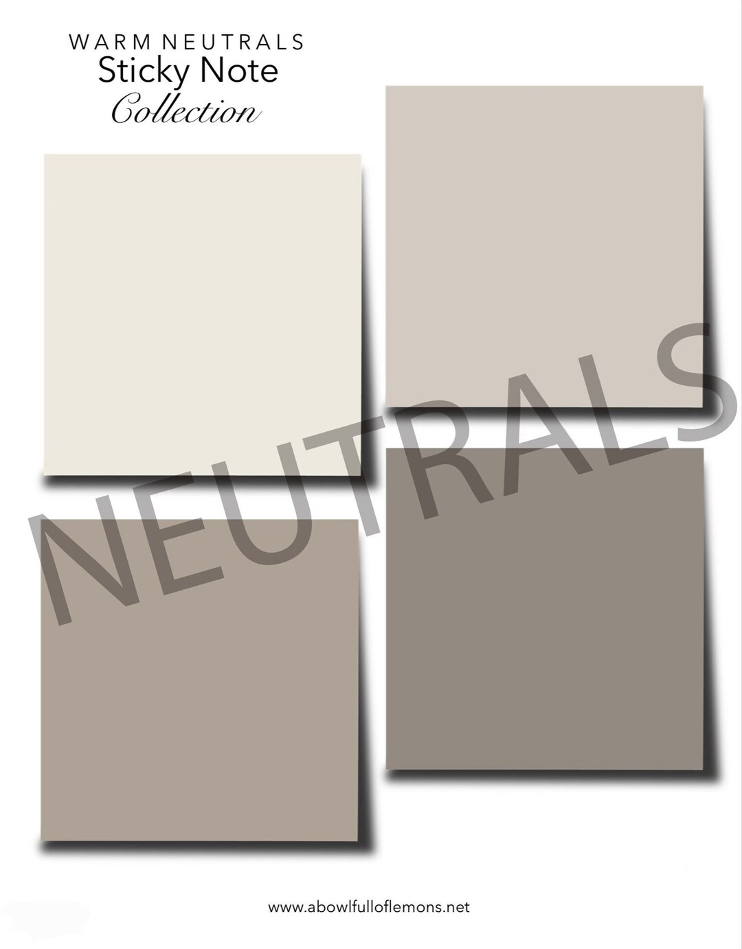 Warm Neutrals Digital Sticky Notes Collection - Etsy