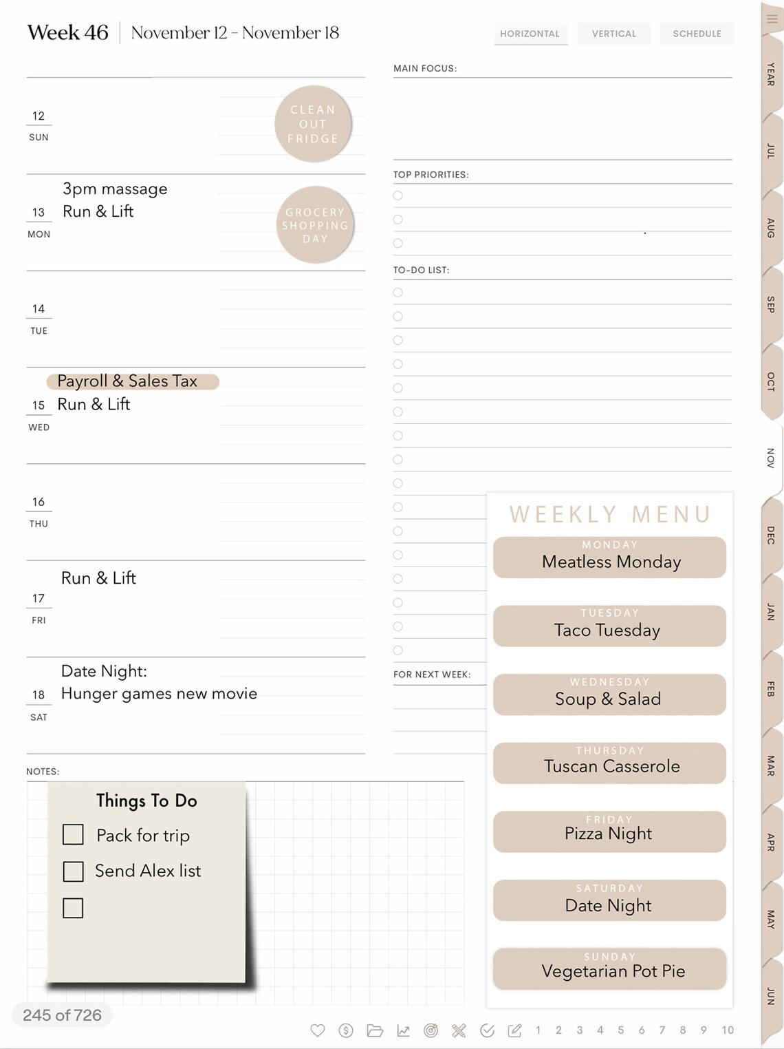 Meal Planning Digital Kit Goodnotes - Etsy