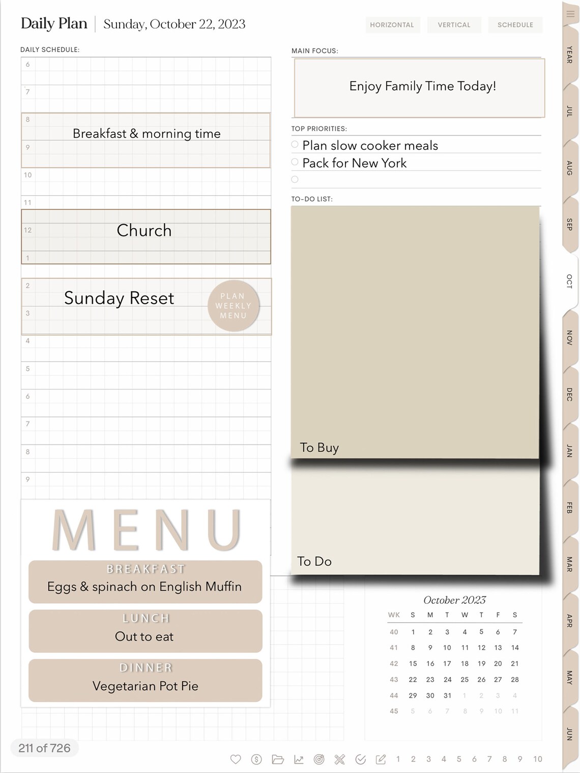 Meal Planning Digital Kit | Goodnotes - Etsy