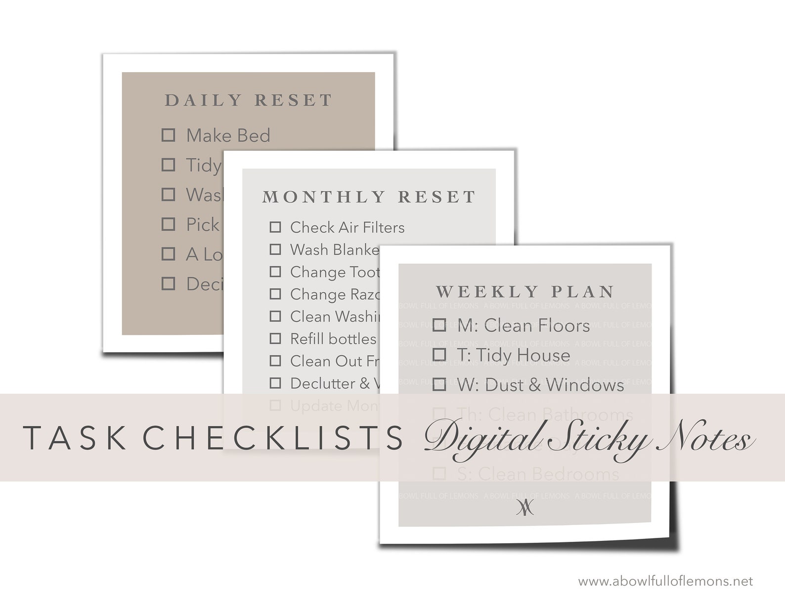 Task Checklist Sticky Notes | Digital Planning - Etsy