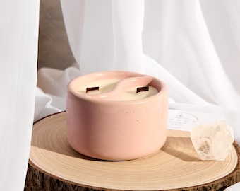 7 Oz Cement Candle Yin and Yang Candle Wood Wick Made of Concrete Soy Candle Trendy Gift Idea ...