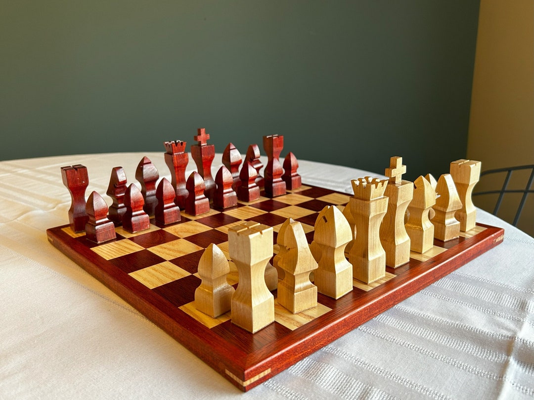 Handmade Chess Set Bloodwood and Ash - Etsy