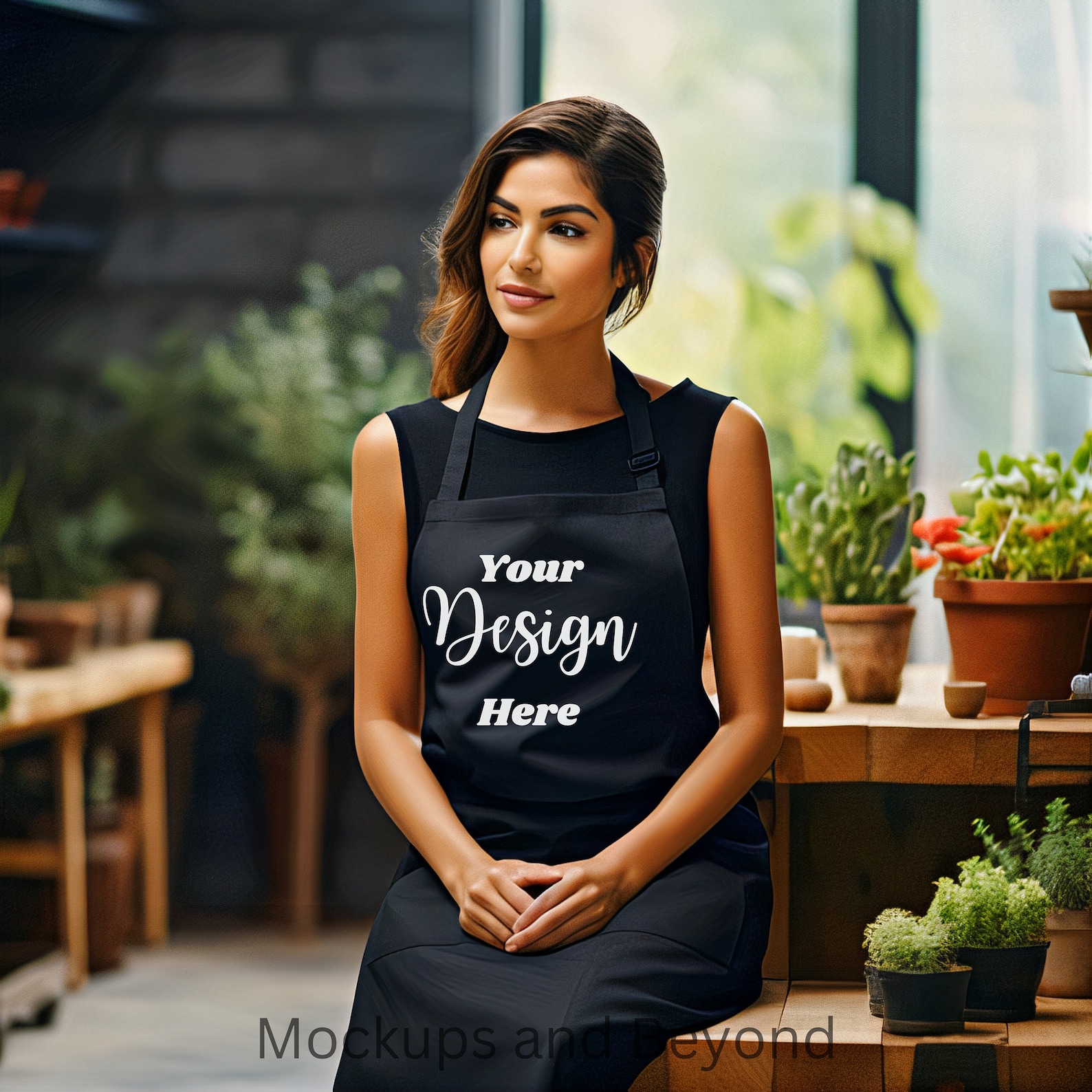 Black Apron Mockup, Apron Mockup, POD Apron Mockup, Print on Demand ...