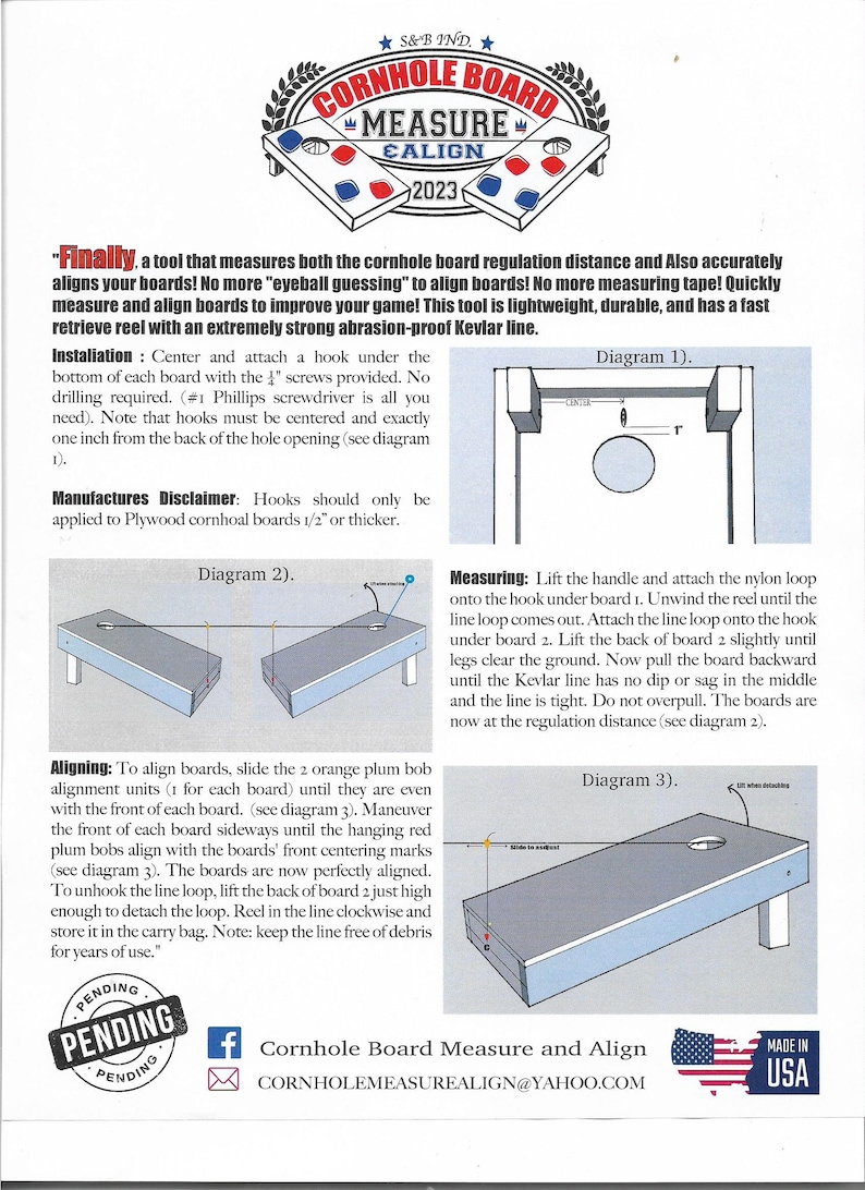Cornhole Measure and Align - Etsy