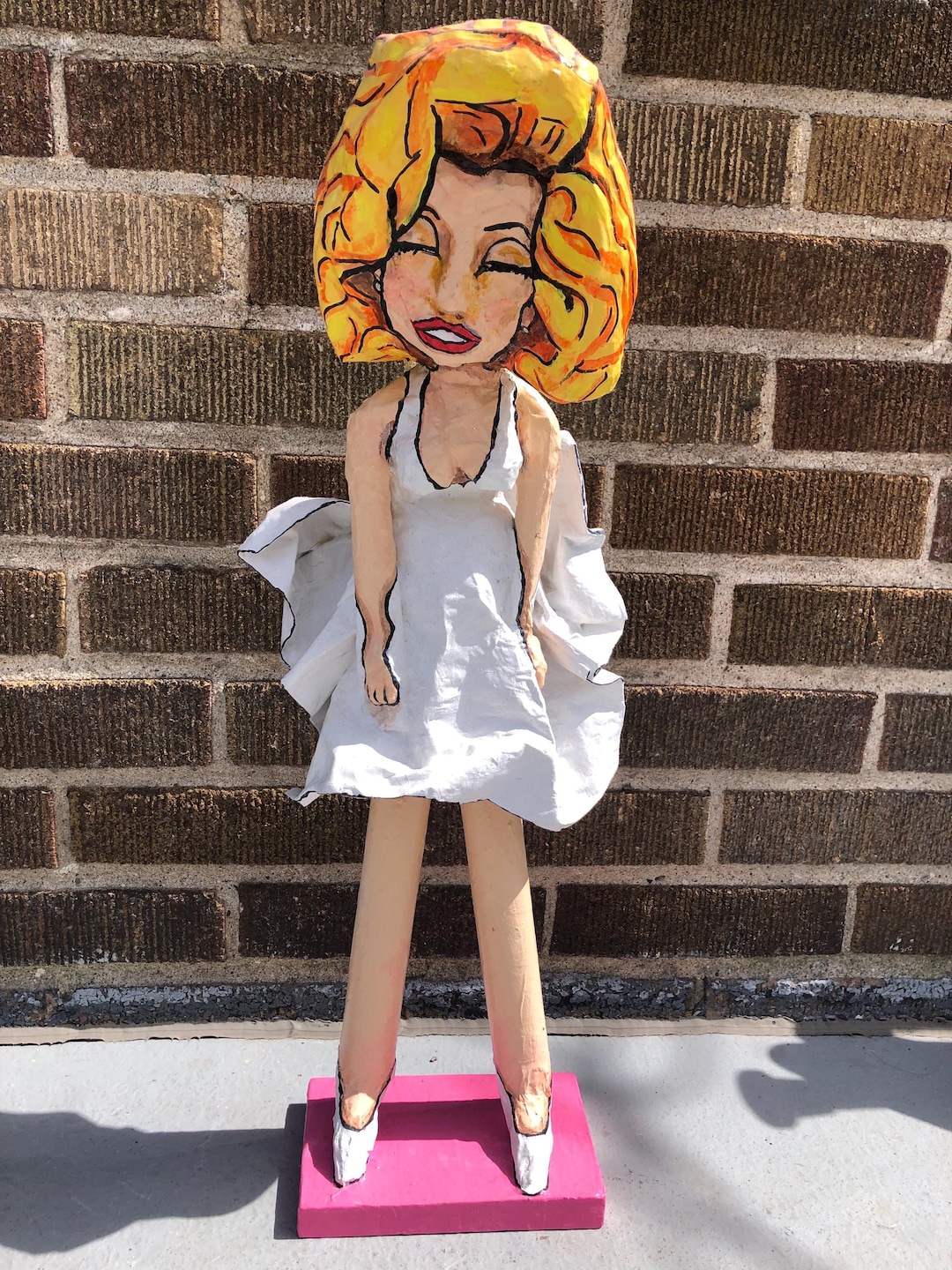 Paper Mache Doll 23” Tall Marilyn Cute Unique Handmade - Etsy