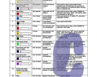 Order of Draw Printable Worksheet, Digital Phlebotomy Worksheet, CLSI ...