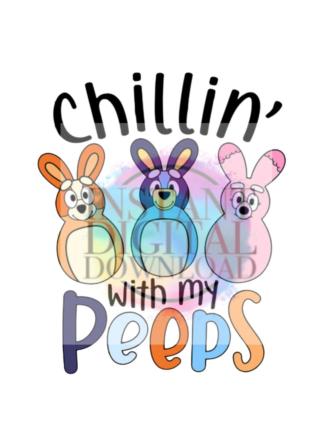 Bluey Easter Bunny Peeps Digital Printable Download Image - Etsy