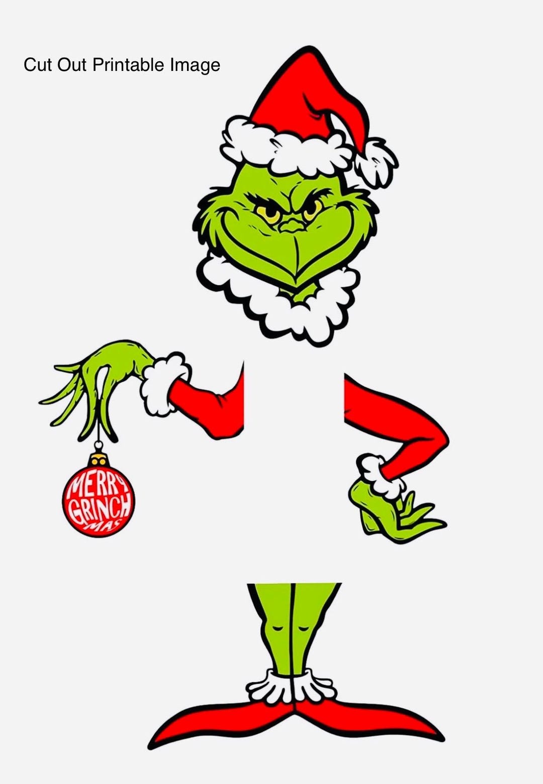Grinch Cut Out Image Christmas Printable Download Image - Etsy Canada