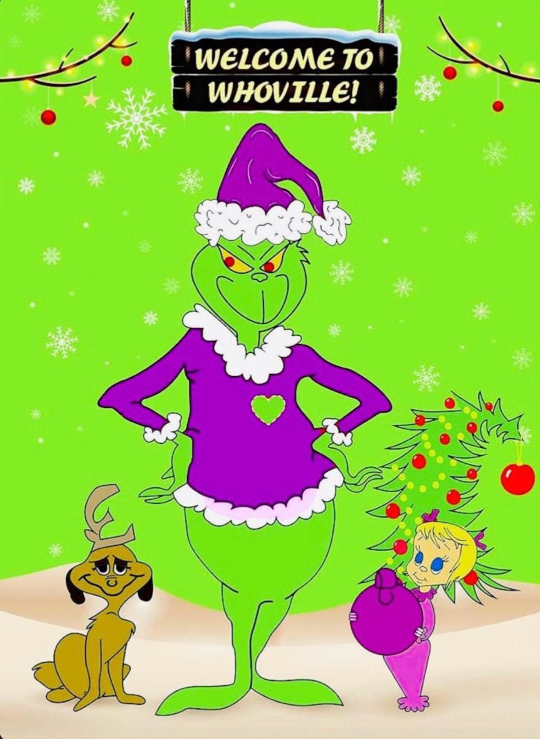 Christmas Game Pin the Heart on the Christmas Grinches Game up to 24 ...