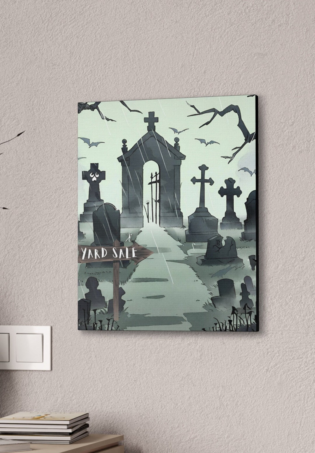 Graveyard Premium Canvas Art - Etsy
