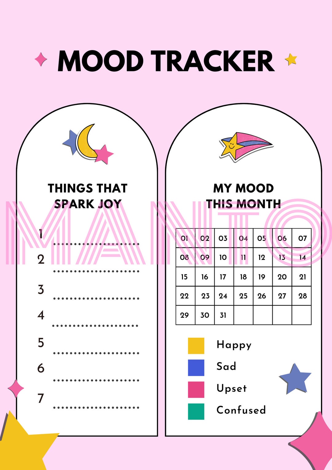 Printable 12 Month Mood Tracker Mood Journal, Emotion Tracker, Mood ...