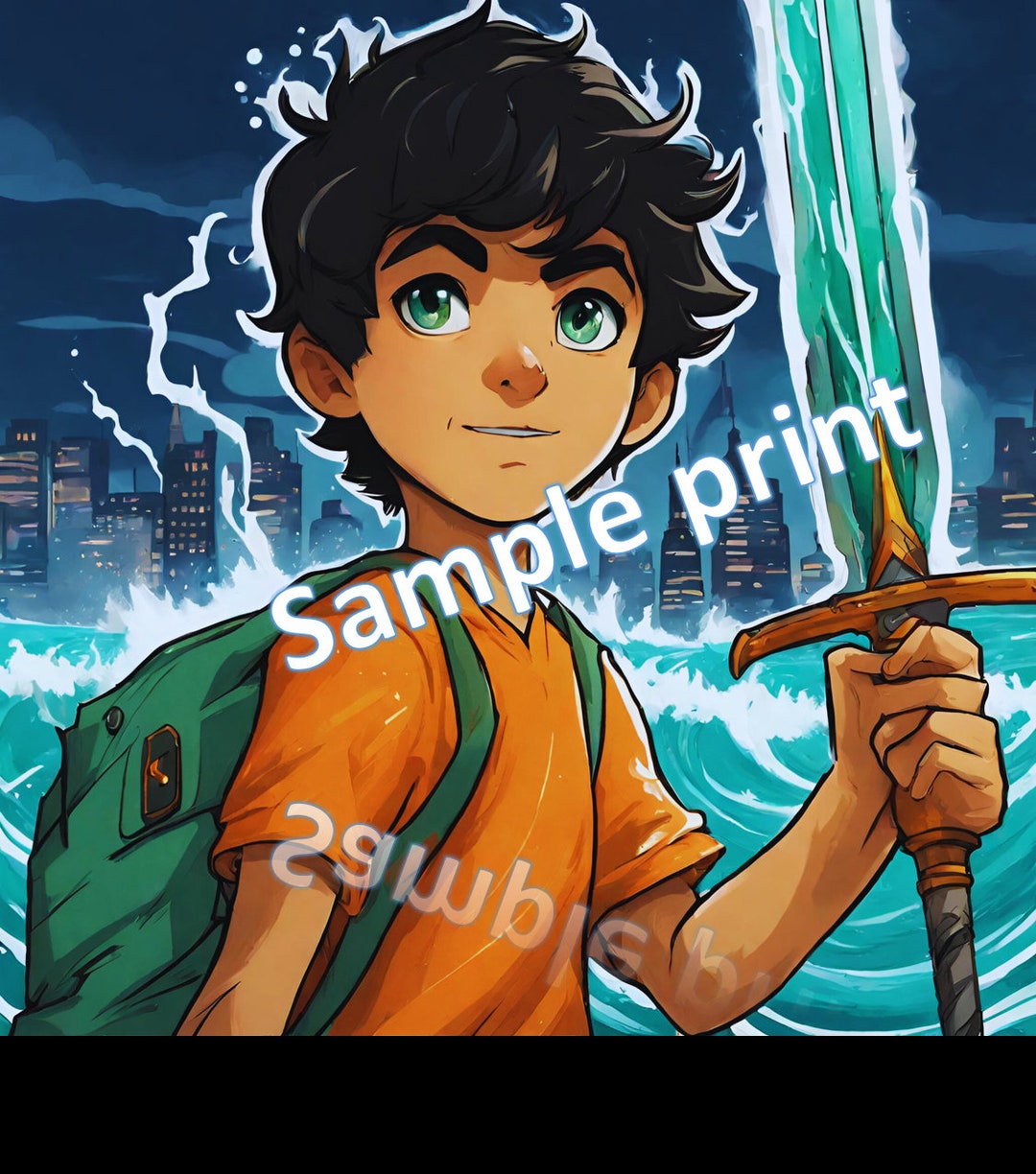 Percy Jackson Digital Art lightning Thief Print - Etsy