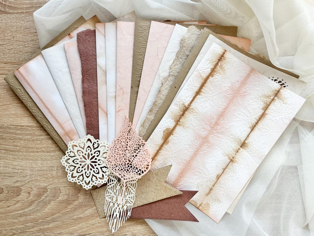 Hand Dyed Paper Pack: Vintage Tea Stained Embossed Sheets - Etsy