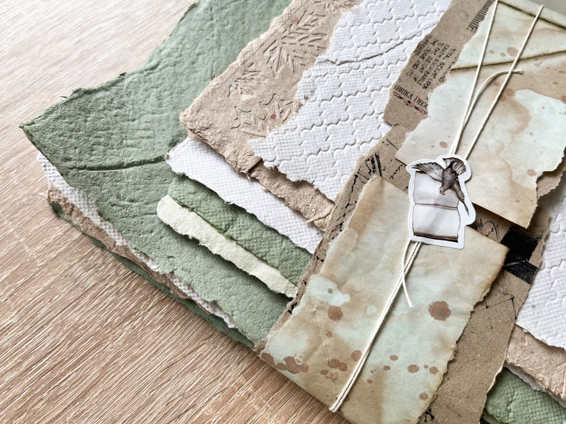 Handmade Paper Sheet Set of 10 for Craft, Naturally Recycled Deckle ...