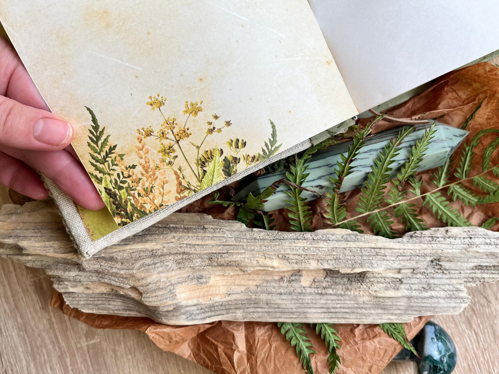 Botanical Forest Herb Journal, Junk Journal Handmade Book Kit 6x8 ...