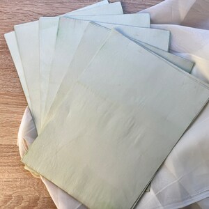 Hand Dyed Vintage Paper, Set of 20 Light Green Sheets, Junk Journaling ...