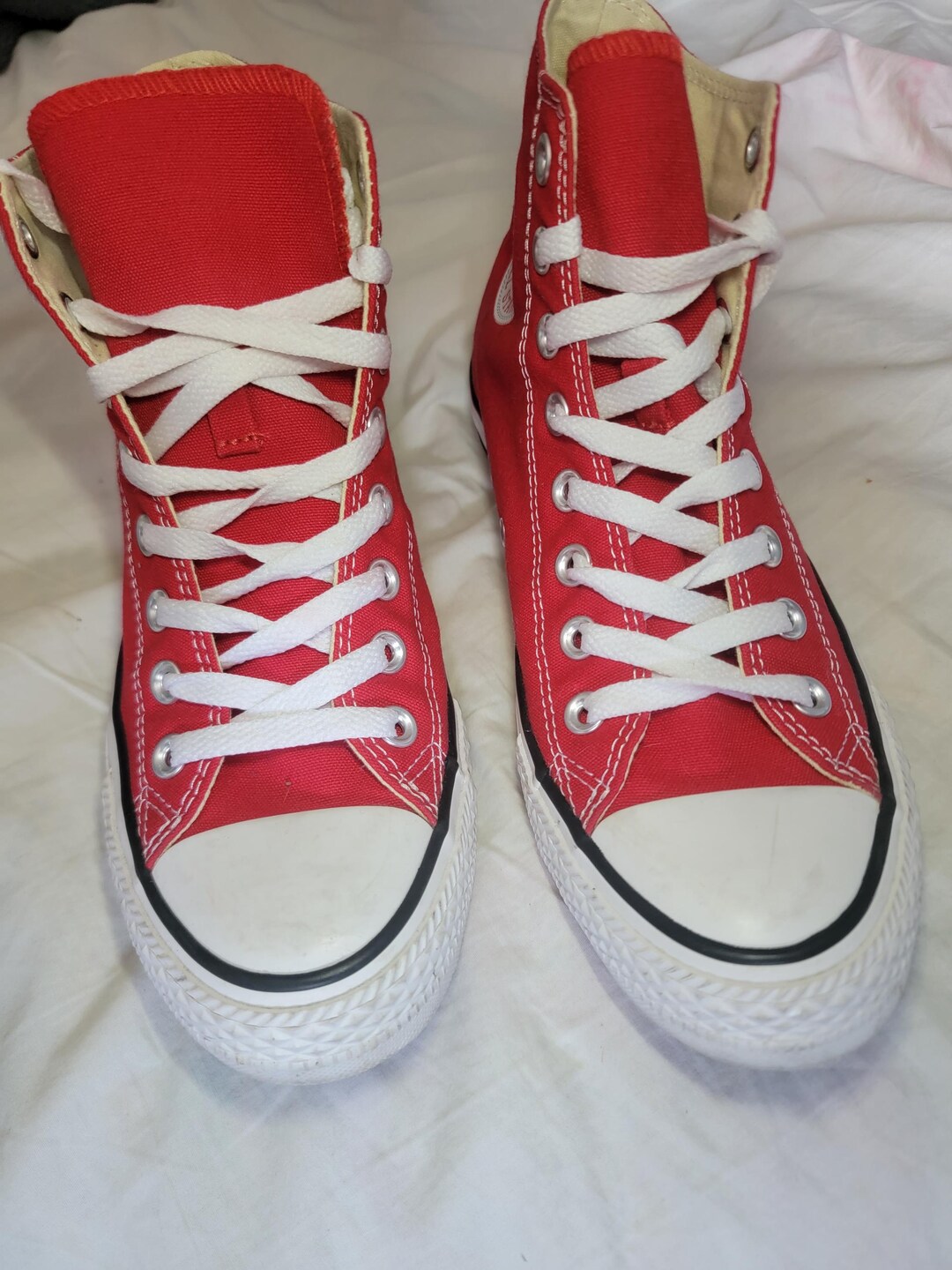 Red All Star Converse worn Once - Etsy