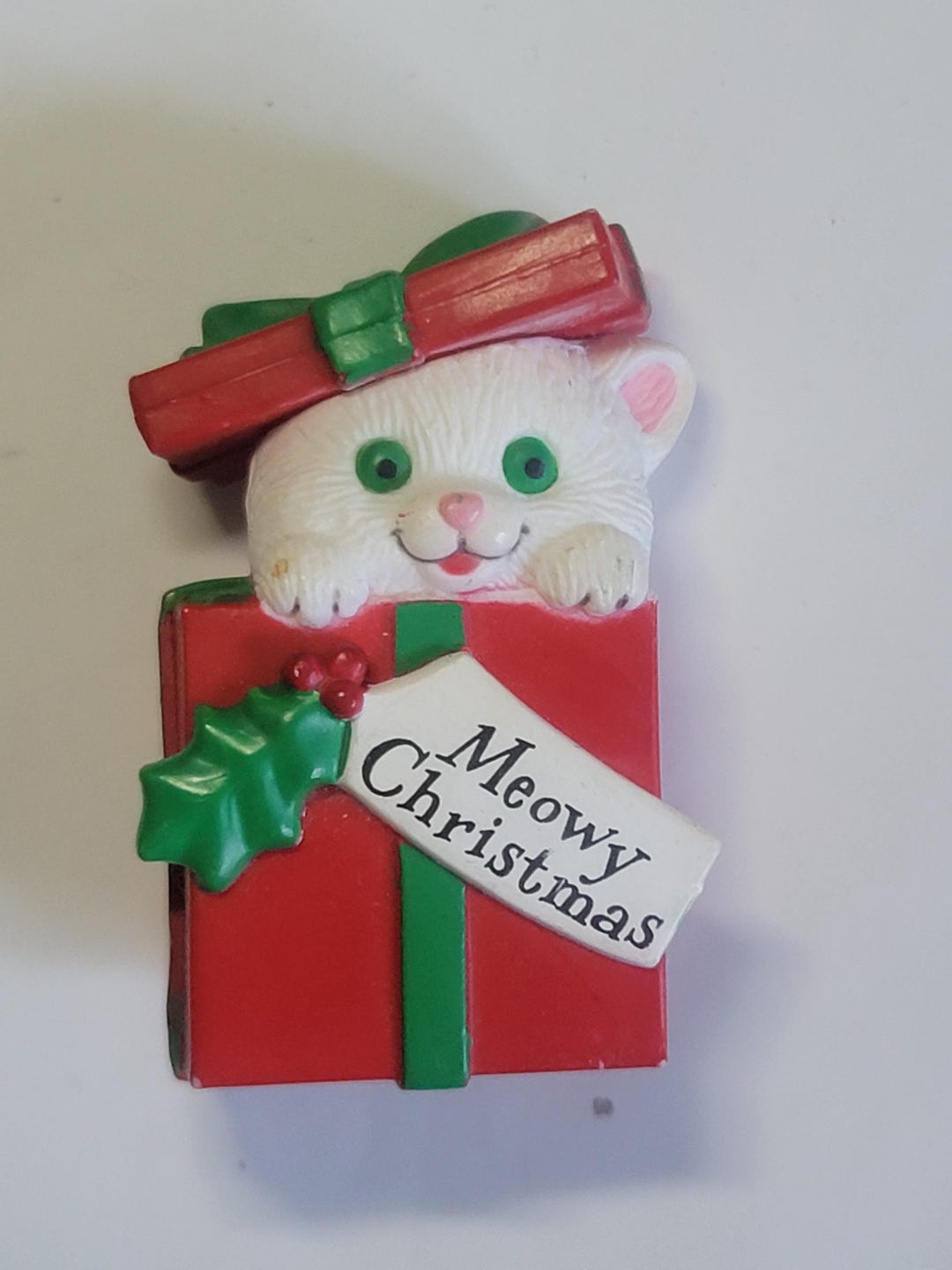 Vintage Christmas Kitsch Jewelry Meowy Gift Brooch /pin - Etsy