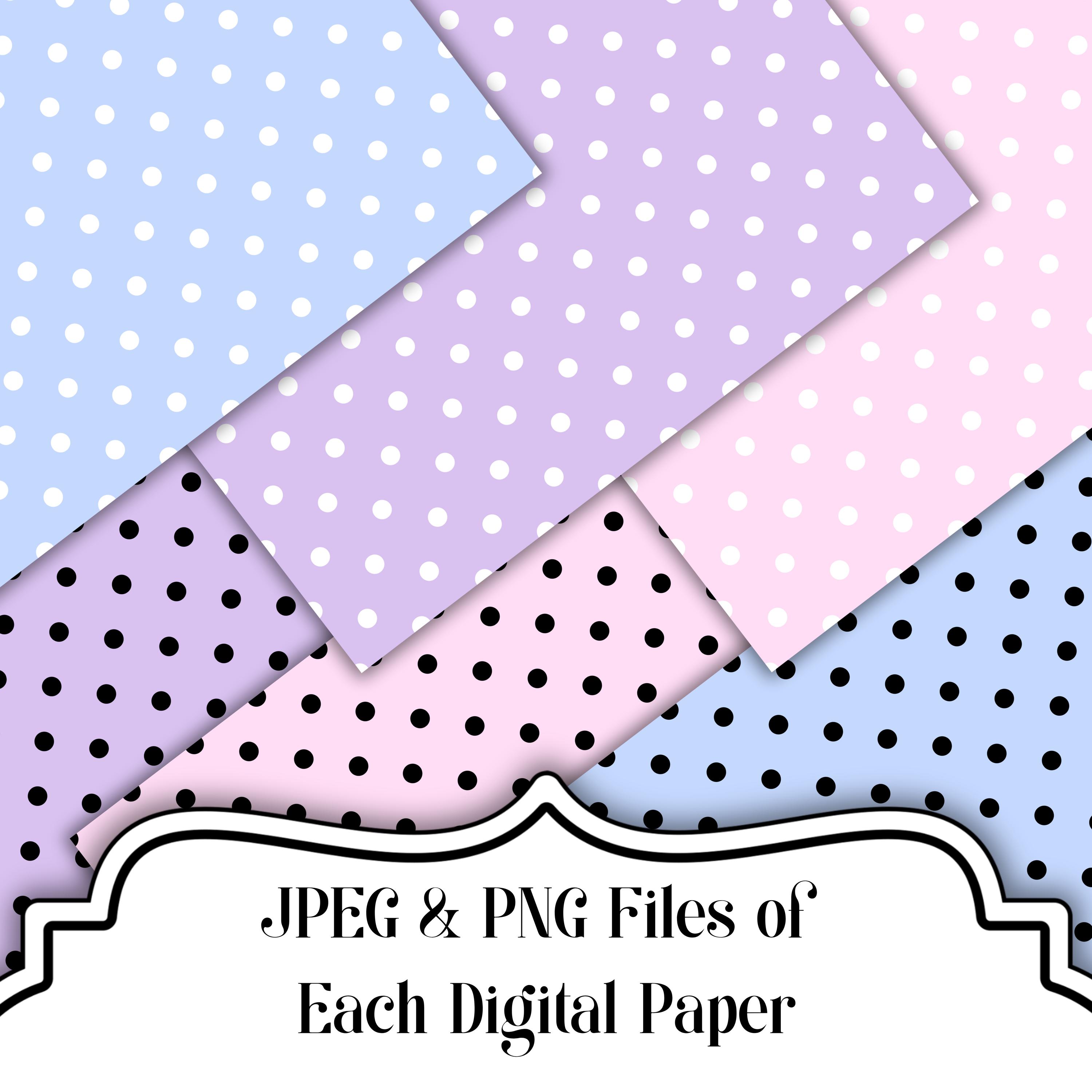 Pastel Rainbow Polka Dot Digital Papers | Seamless Printable Craft ...