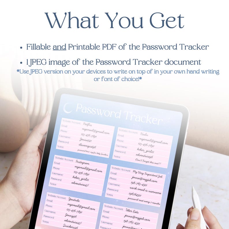 Printable Password Log Tracker, Password Sheet, Track Passcodes PDF ...