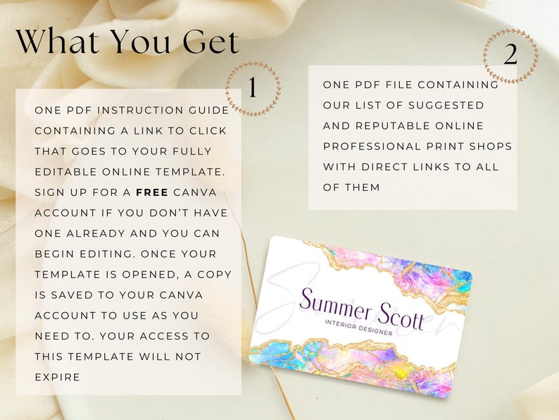 Editable Double Sided Business Card Template, DIY Printable Business ...