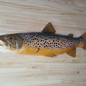 Brown Trout, Salmo Trutta, River Trout, 26-30 Inches 3D Wooden Fish ...