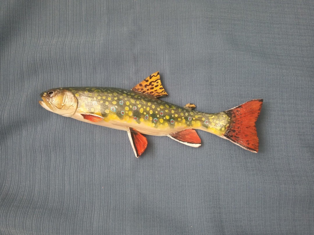 Brook Trout, Salvelinus Fontinalis, 5-10 Inches 3D Wall Wooden Fish ...