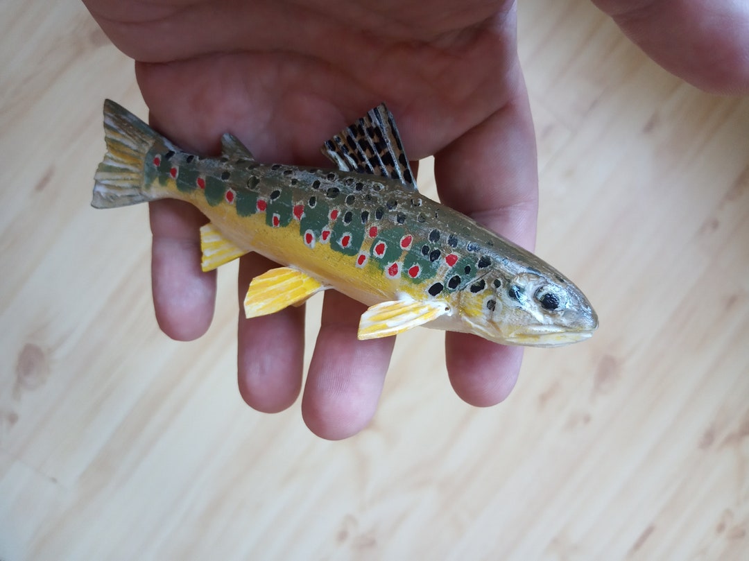Juvenile Brown Trout, Salmo Trutta, River Trout, 5-10 Inches 3D Wooden ...