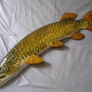 Northern Pike, Esox Lucius, Pike, 41-45 Inches 3D Wall Wooden Fish, One ...