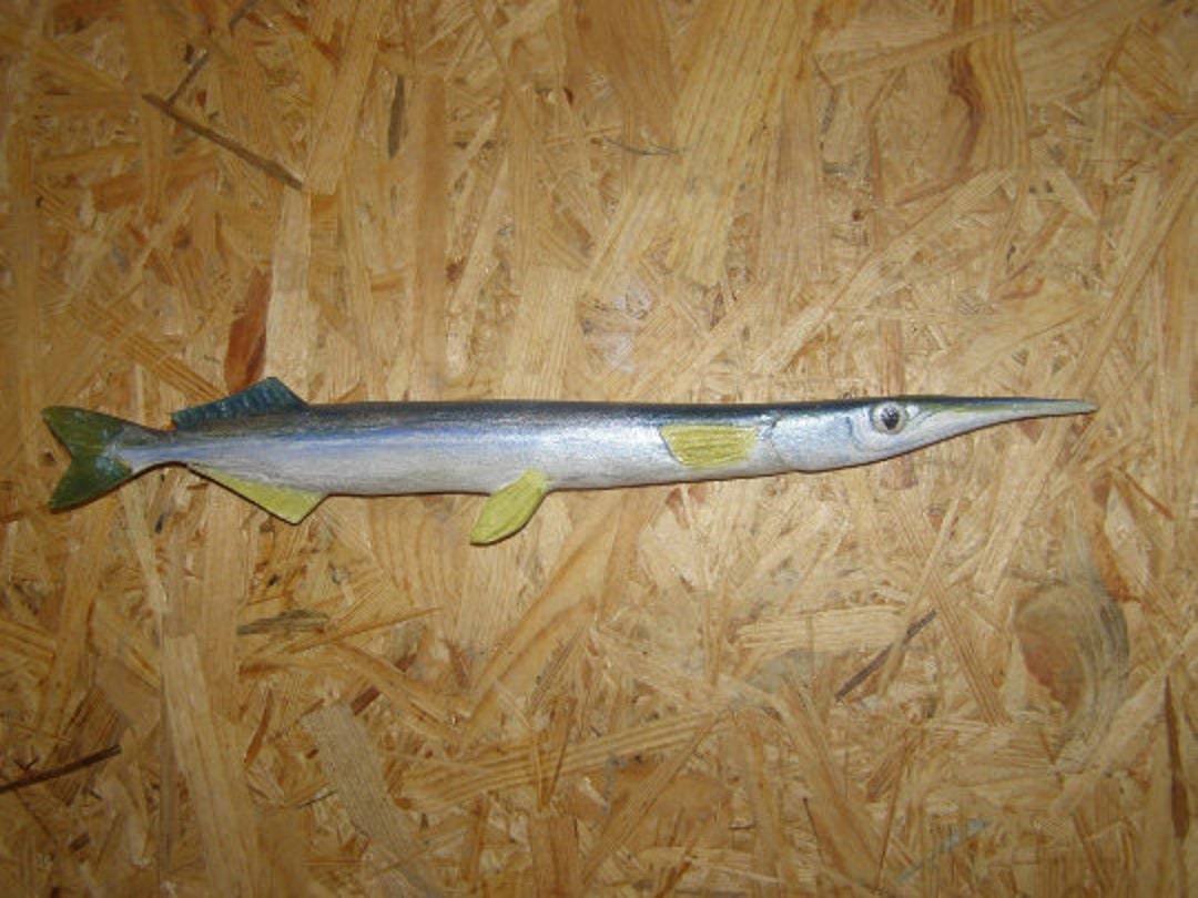 Garfish, Belone Belone, 11-15 Inches 3D Wooden Fish, Both Sides Hand ...