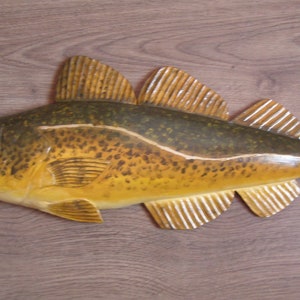 Atlantic Cod, Gadus Morhua, Cod, 11-15 Inches 3D Wooden Fish, Both ...