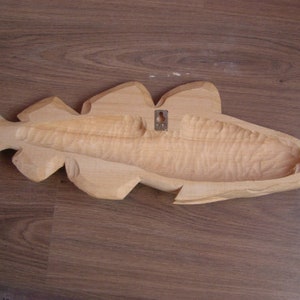 Atlantic Cod, Gadus Morhua, Cod, 11-15 Inch 3D Wall Wooden Fish, Carved ...