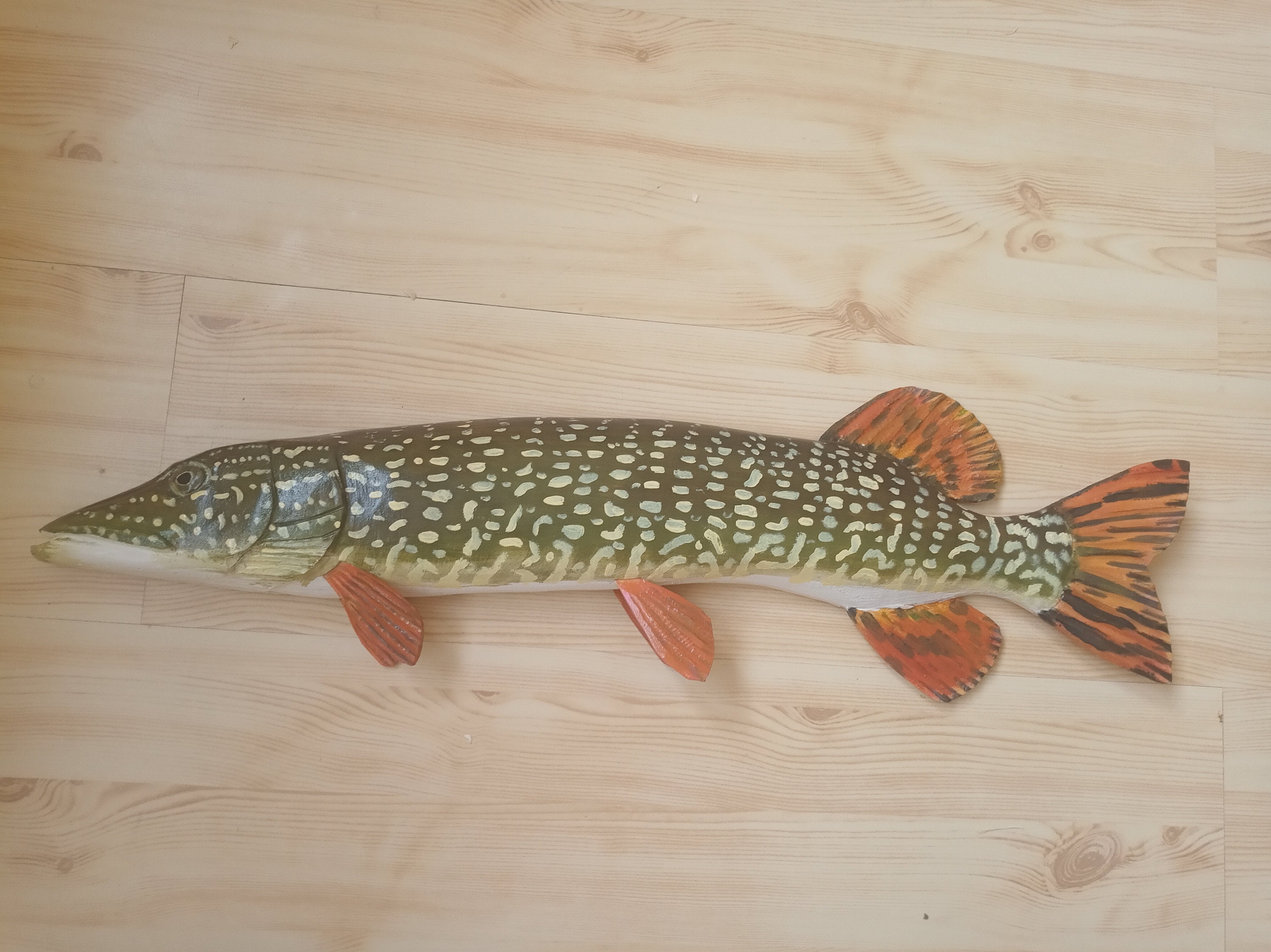 Northern Pike, Esox Lucius, Pike, 21-25 Inches 3D Wall Wooden Fish, One ...