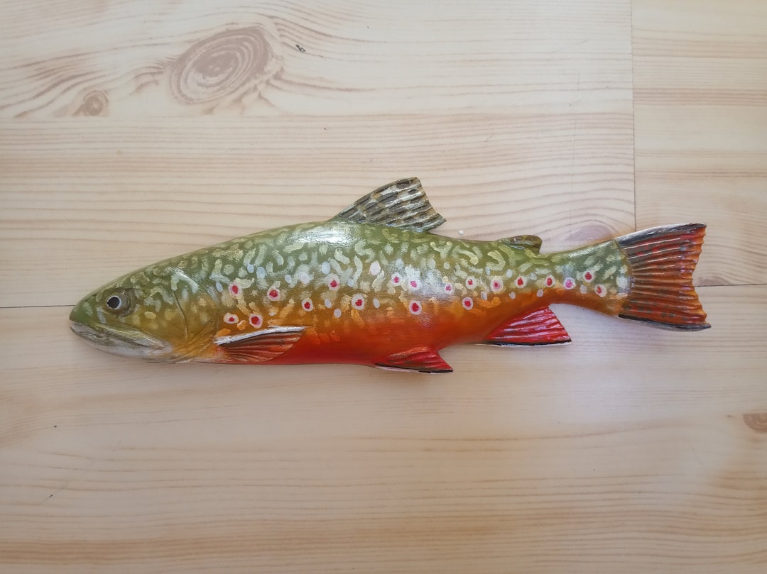 Brook Trout, Salvelinus Fontinalis, 5-10 Inches 3D Wooden Fish, Both ...