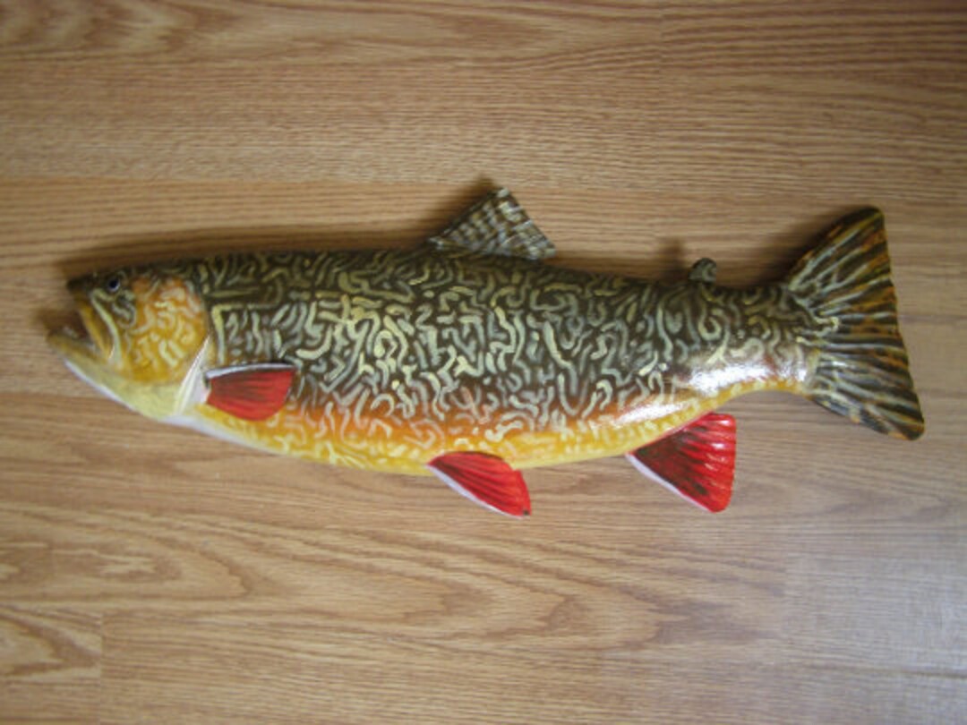 Orange Tiger Trout, 16-20 Inches 3D Wooden Fish, Both Sides Hand Carved ...