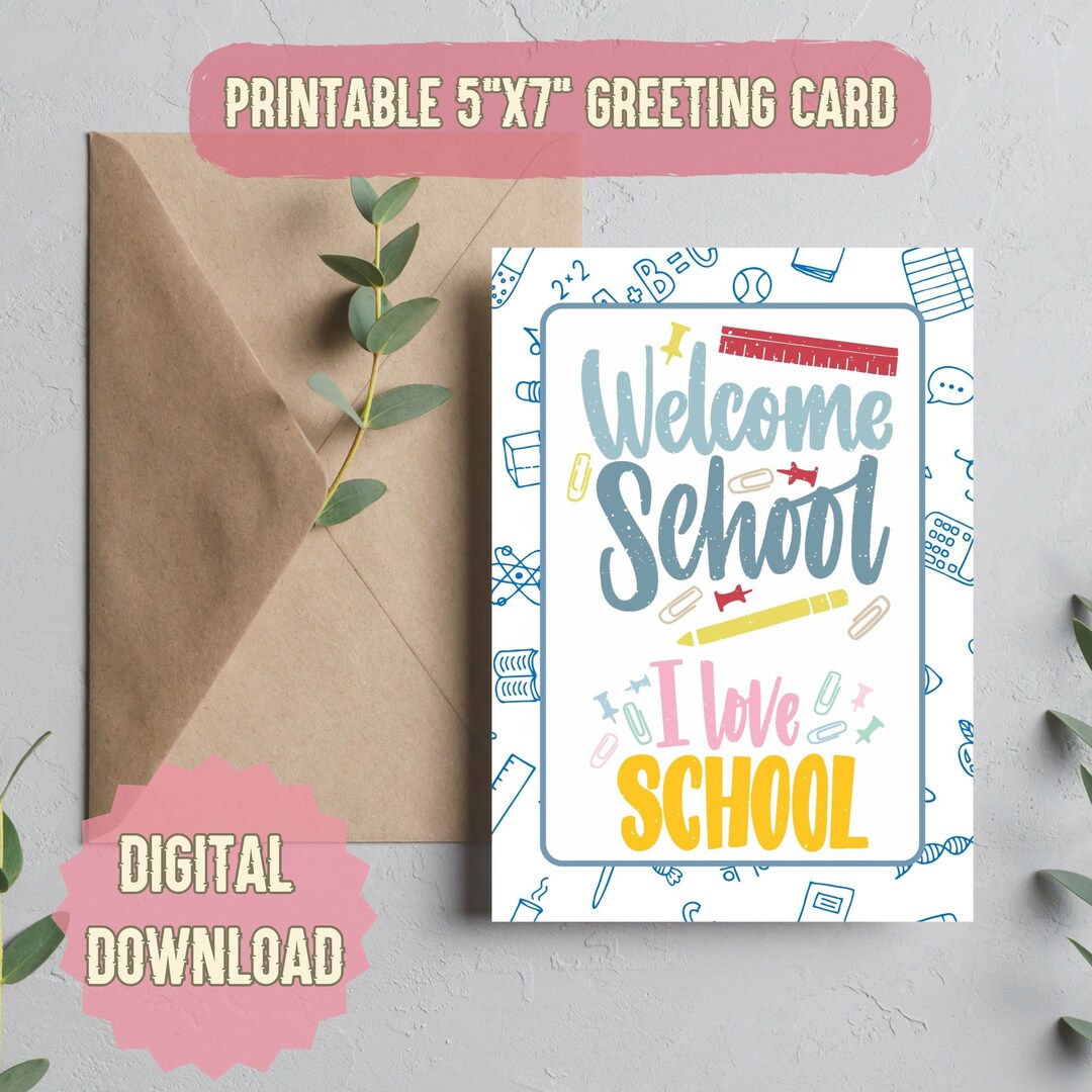 Back to School Card, Printable Card, Happy First Day of School, Good ...