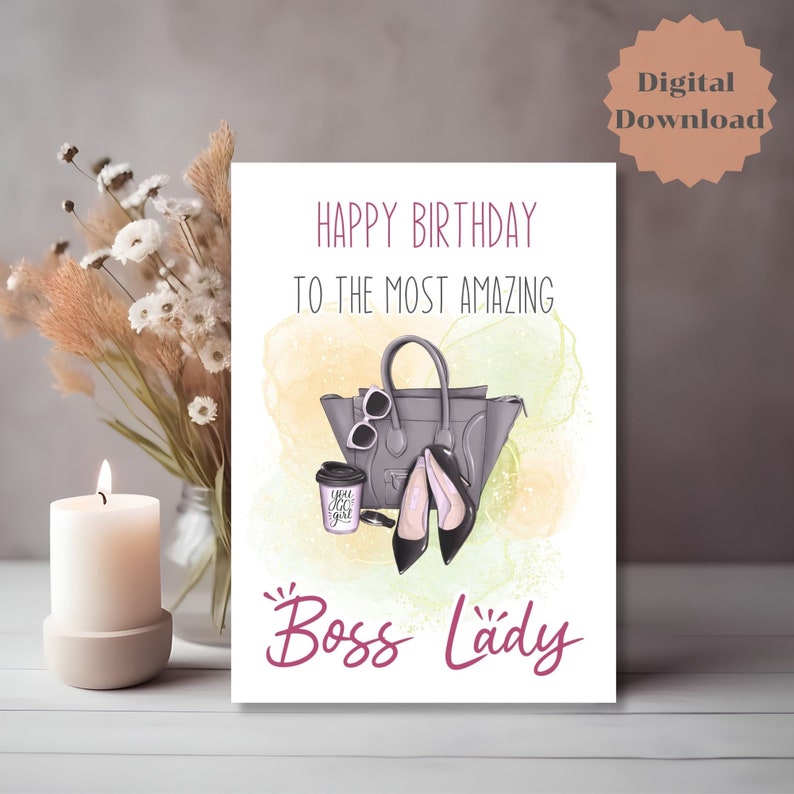Boss Lady,funny Happy Birthday Boss Card, Funny Birthday Card, Birthday ...