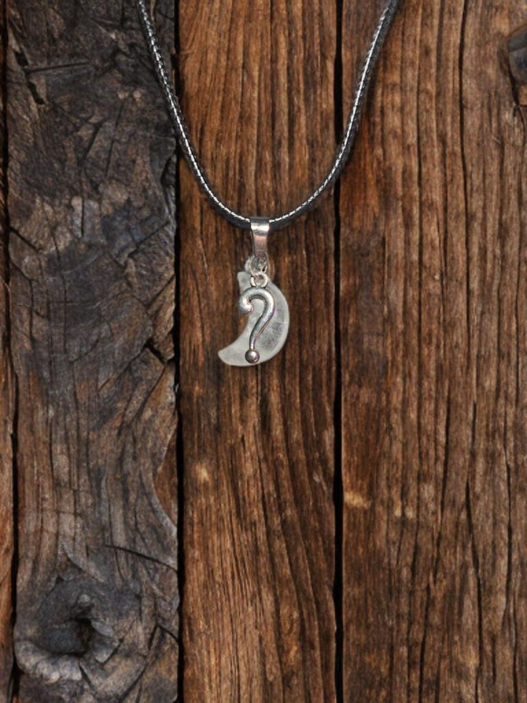 Tipper Question Mark Necklace With Quartz Crescent Moon, Festival ...