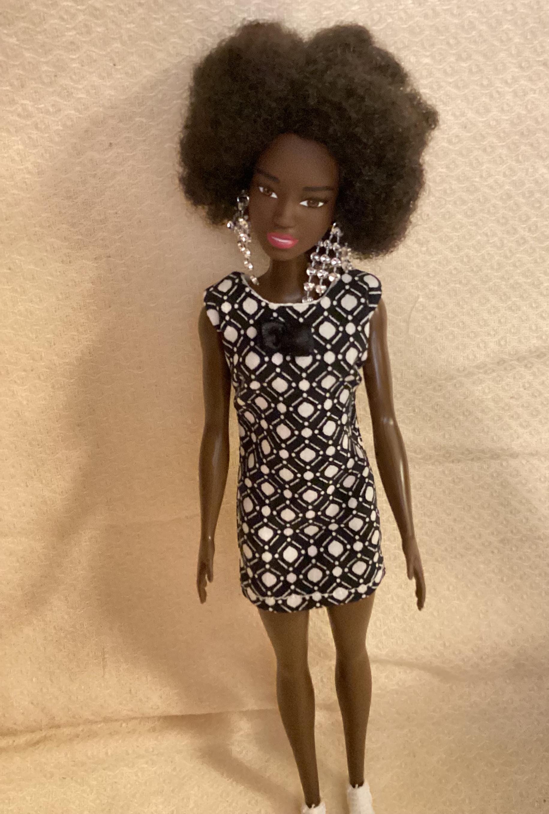 Black & White 60's Mod Dress / Handmade Fashion Doll Clothes / Fits ...