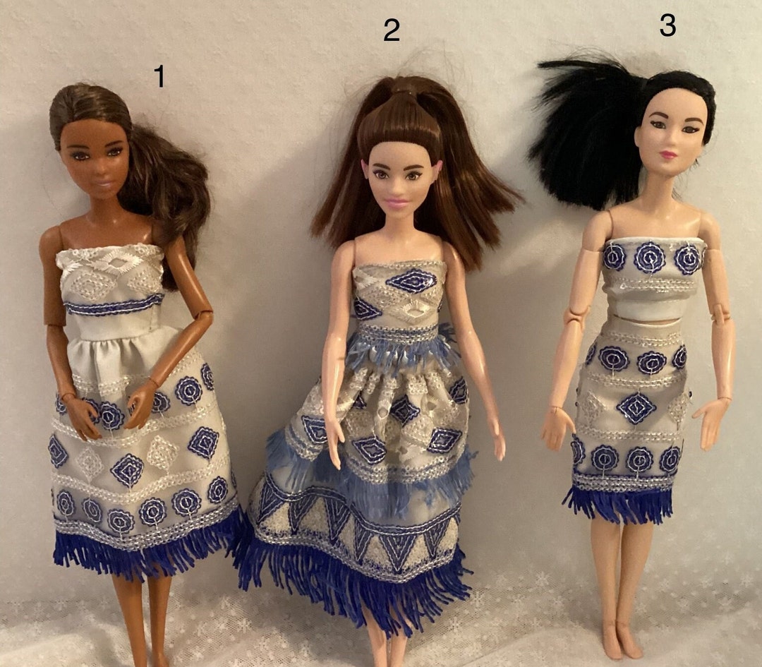 Blue Fringed Sequins Dress / Handmade Fashion Doll Clothes / Fits Doll ...