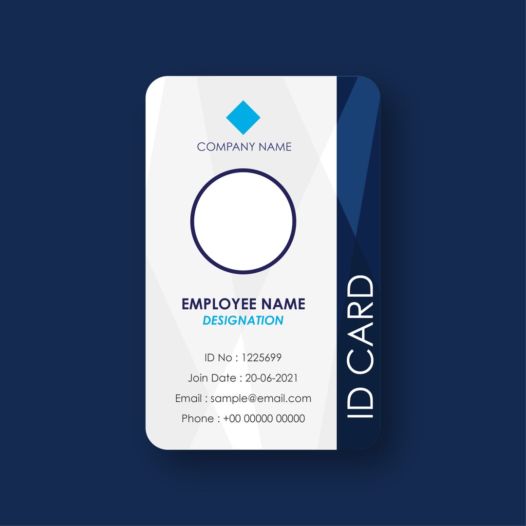 Modern Blue ID Card Template - Etsy