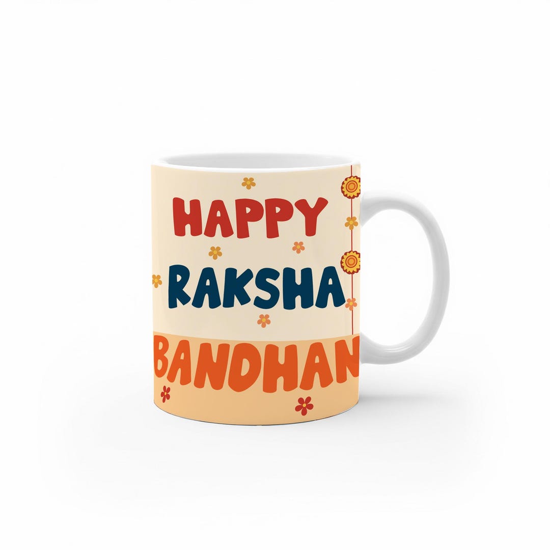 Happy Raksha Bandhan Coffee Mug for Brother and Sister – Cartoon Design ...