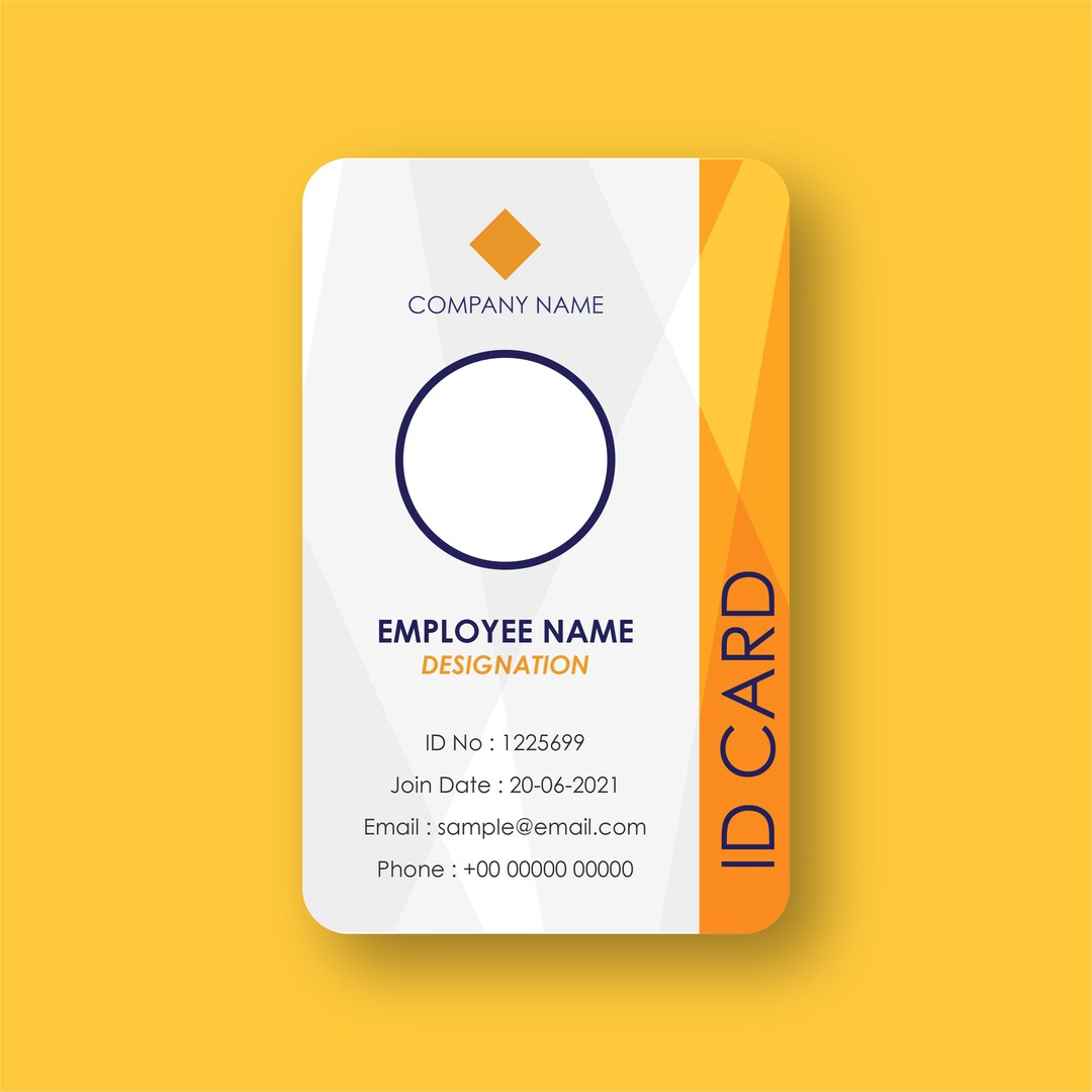 Modern Yellow ID Card Template - Etsy