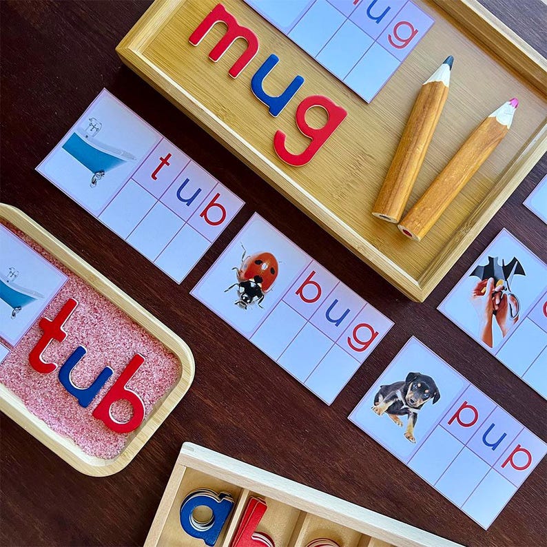 Montessori Pink Series Writing Pink Series Cards Montessori CVC Words ...