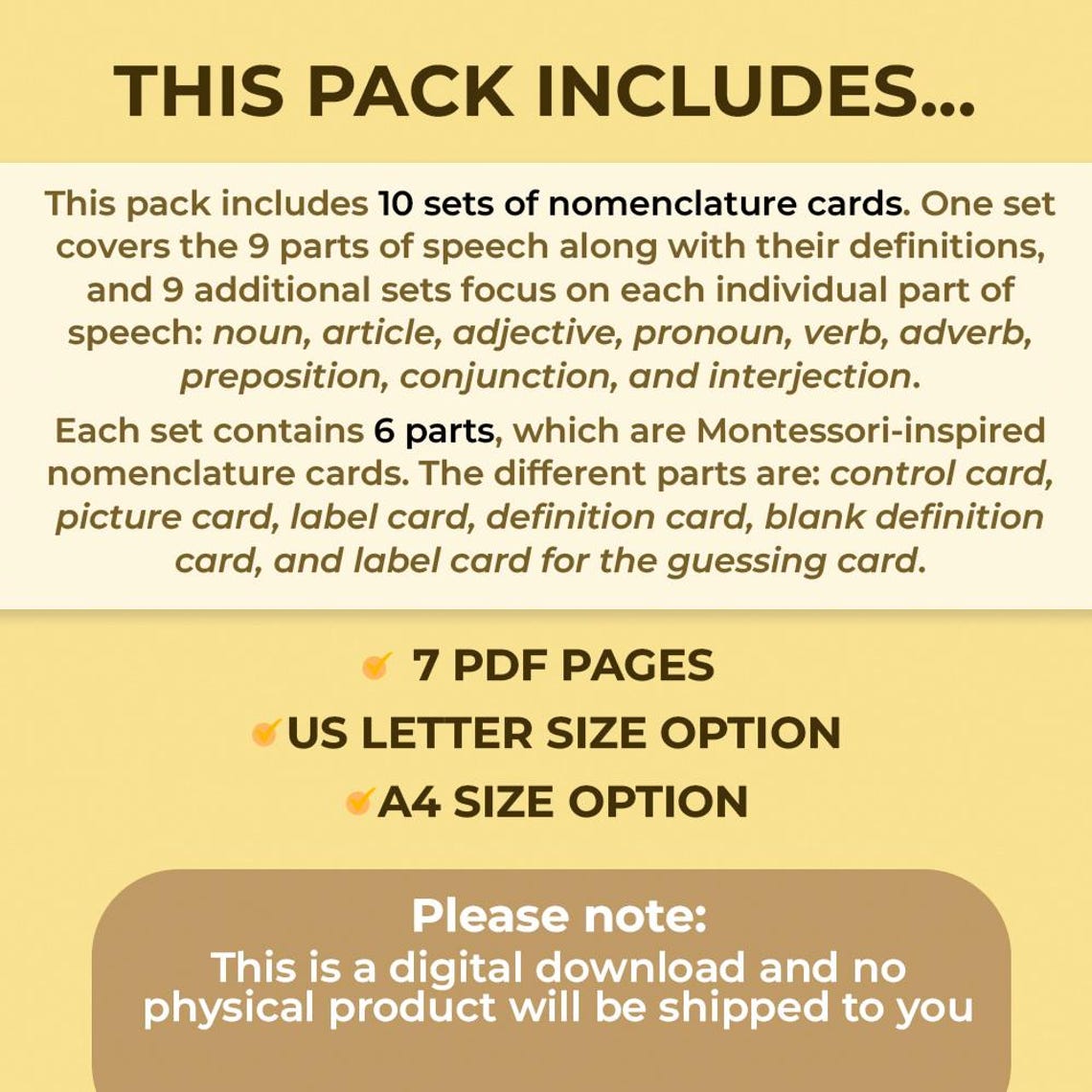 Montessori Grammar Symbols Parts of Speech Montessori Grammar 3 Part ...