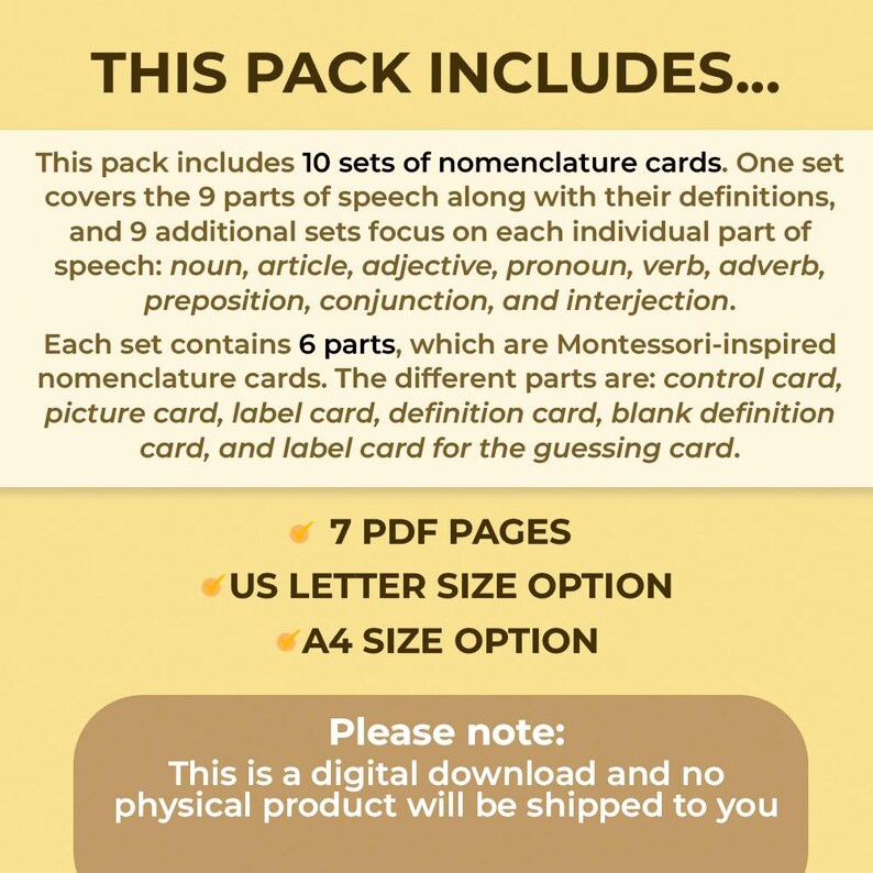 Montessori Grammar Symbols Parts of Speech Montessori Grammar 3 Part ...