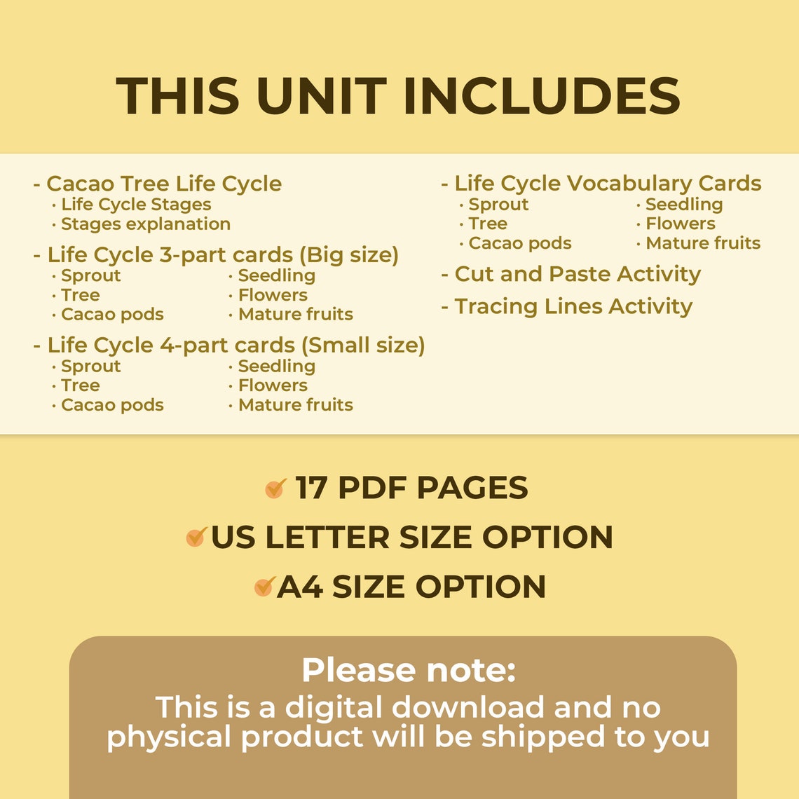 Cacao Tree Life Cycle Cacao Plant Life Cycle Cacao Life Cycle Printable ...