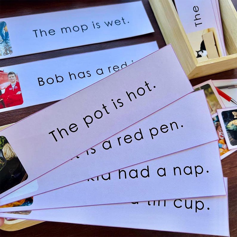 Montessori Pink Series Reading Sentences Pink Series Sentence Cards ...